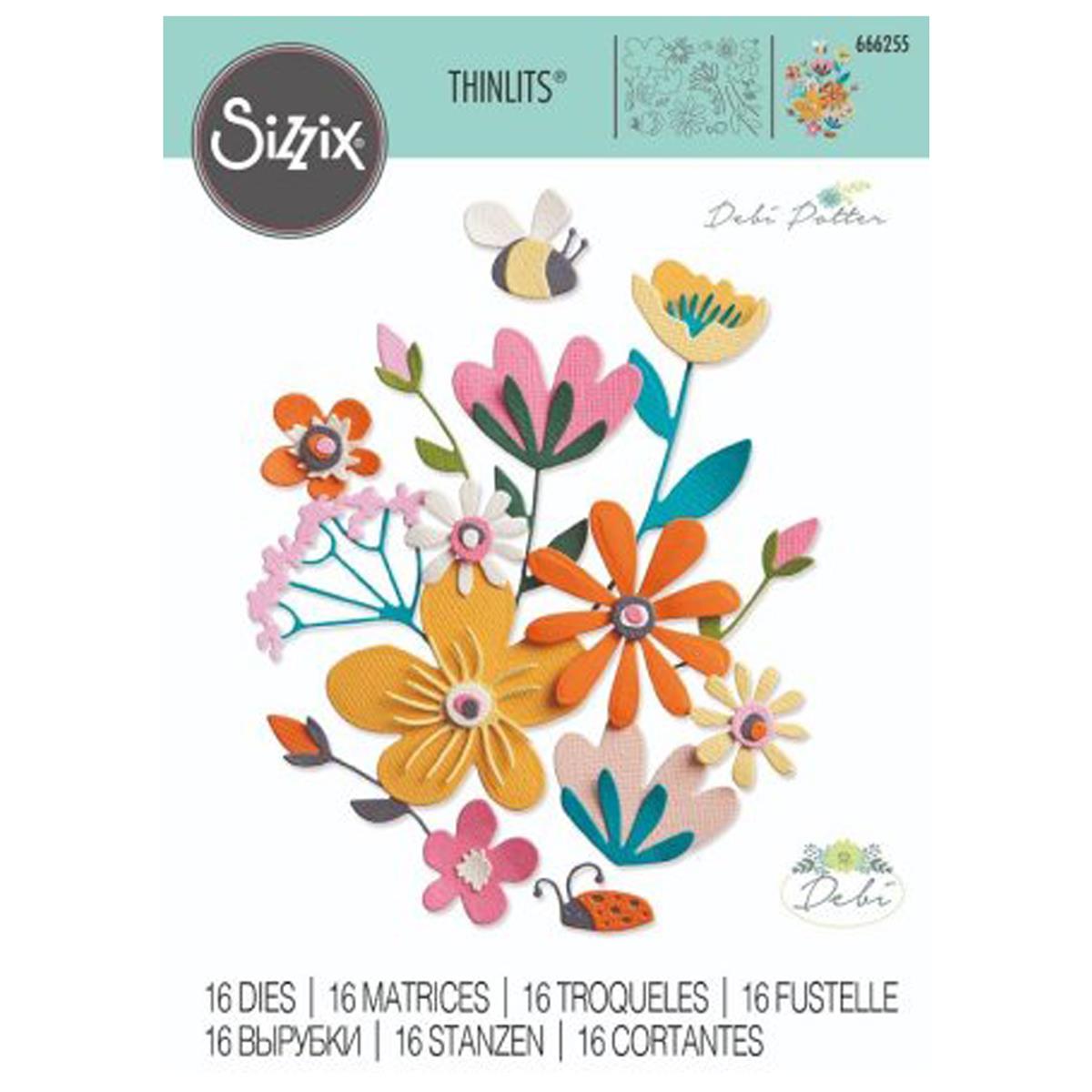 Sizzix® Thinlits® Die Set 16PK - Fabulous Bold Florals by Debi Potter | HobbyMaker