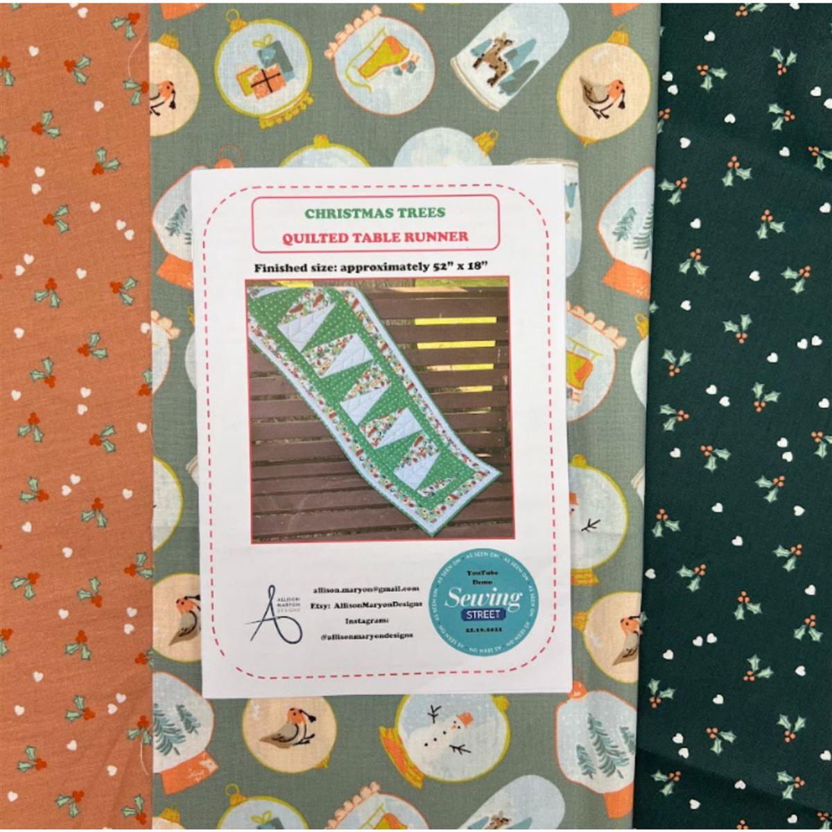 Allison Maryon Christmas Table Runner Kit: Instructions, Templates ...
