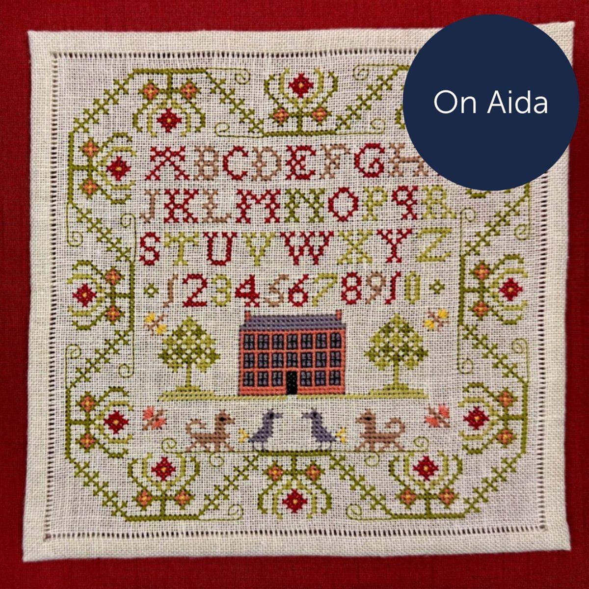 Cross Stitch Guild Red House Sampler on Aida | SewingStreet