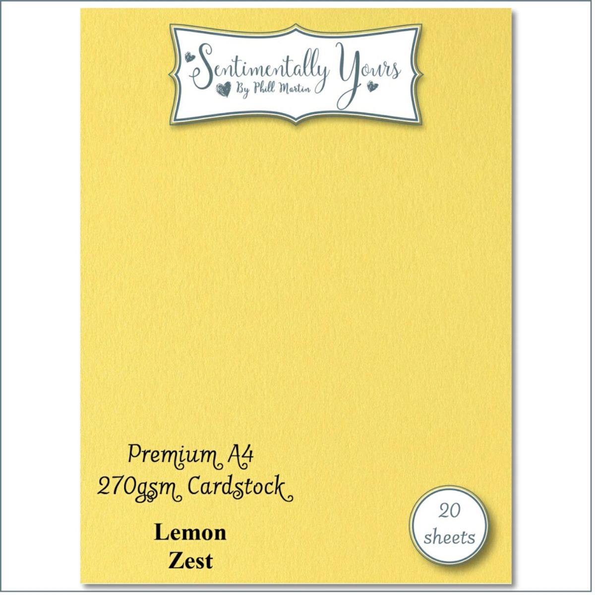 Sentimentally Yours A4 Premium Cardstock (20 Sheets)- Lemon Zest ...