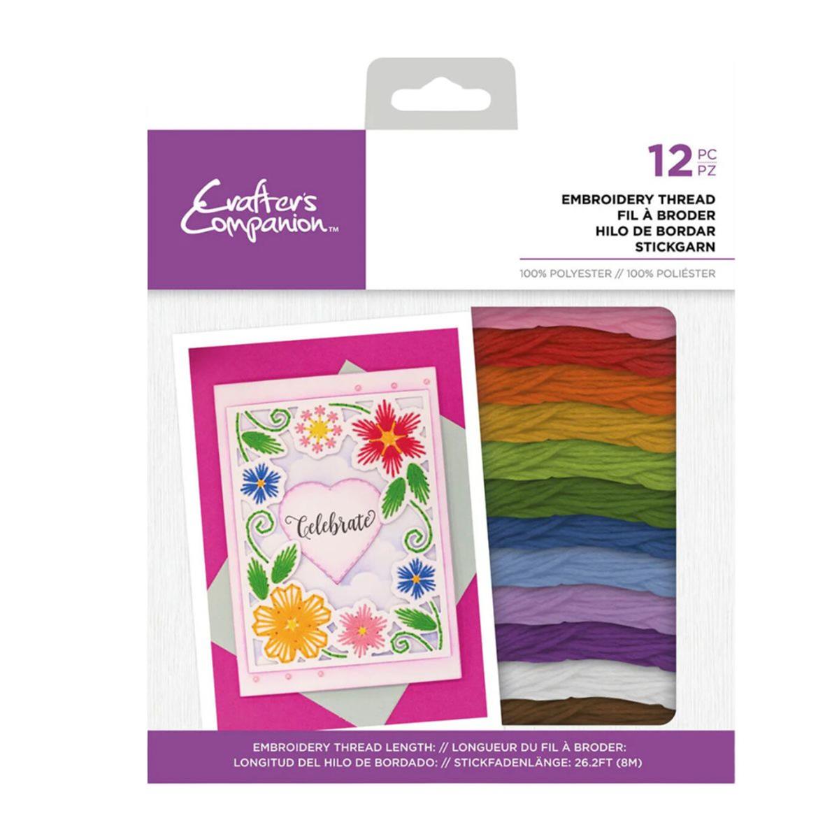 Crafters Companion - Embroidery Thread Pack - Rainbow - 12PC | HobbyMaker