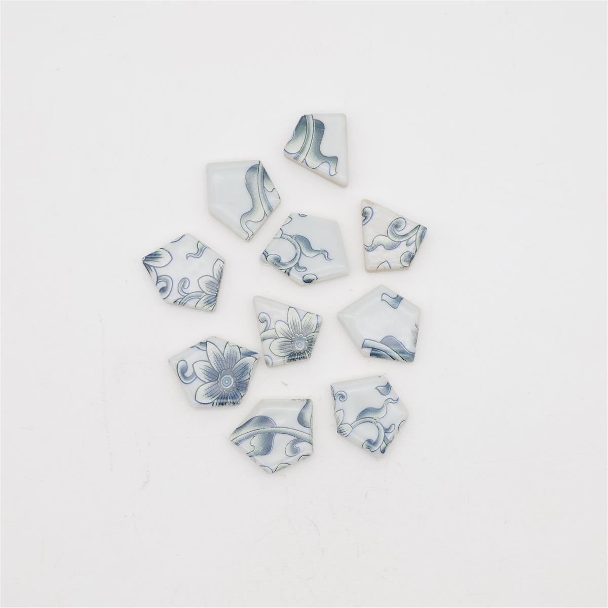 Blue and white china Fancy Pieces Approx 500g, 1-3cm | JewelleryMaker