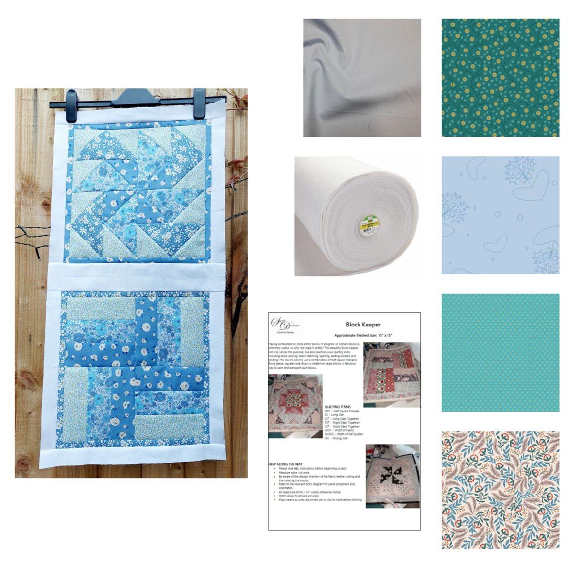 Suzie Duncan's Blue Block Keeper Kit: Instructions, 4 FQ's, Fabric (0 ...