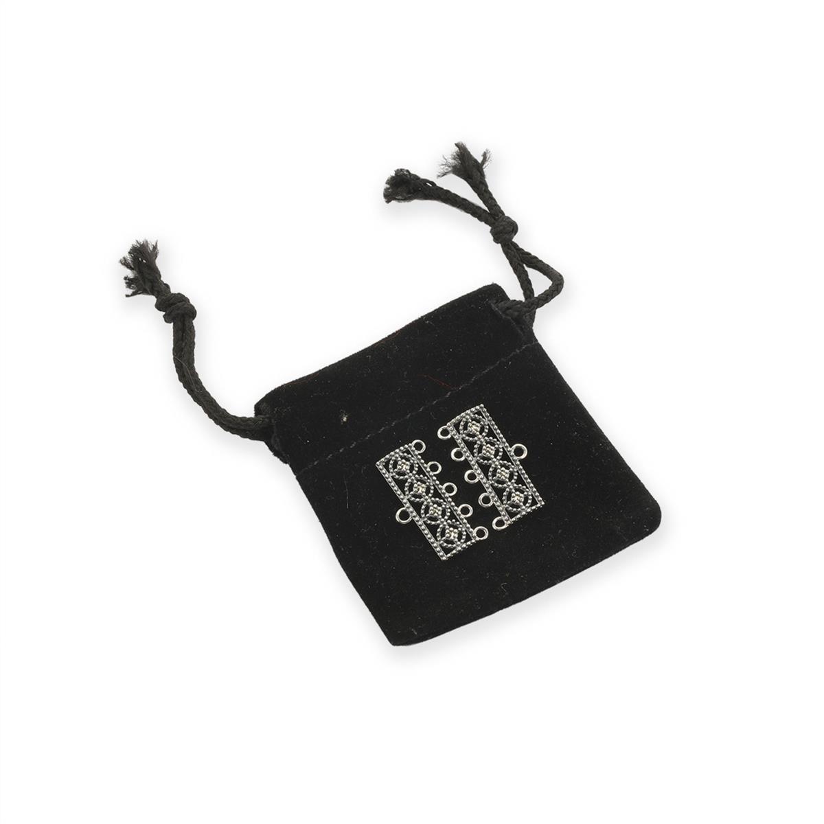 925 Sterling Silver Oxidised Multi Strand Connector Set with Marcasite ...