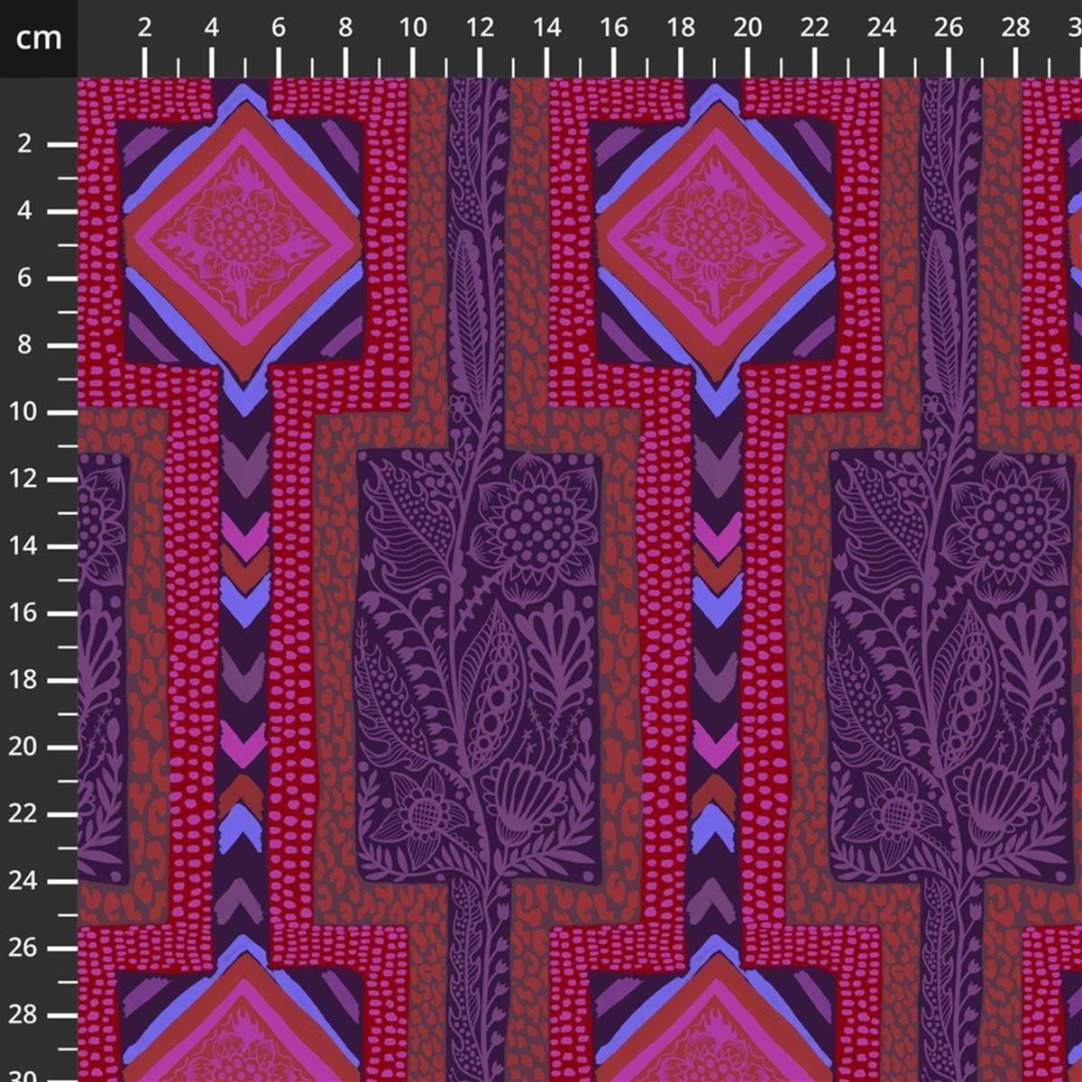 Anna Maria Brave With Love Always Collection Labyrinth Ruby Fabric 0.5m ...