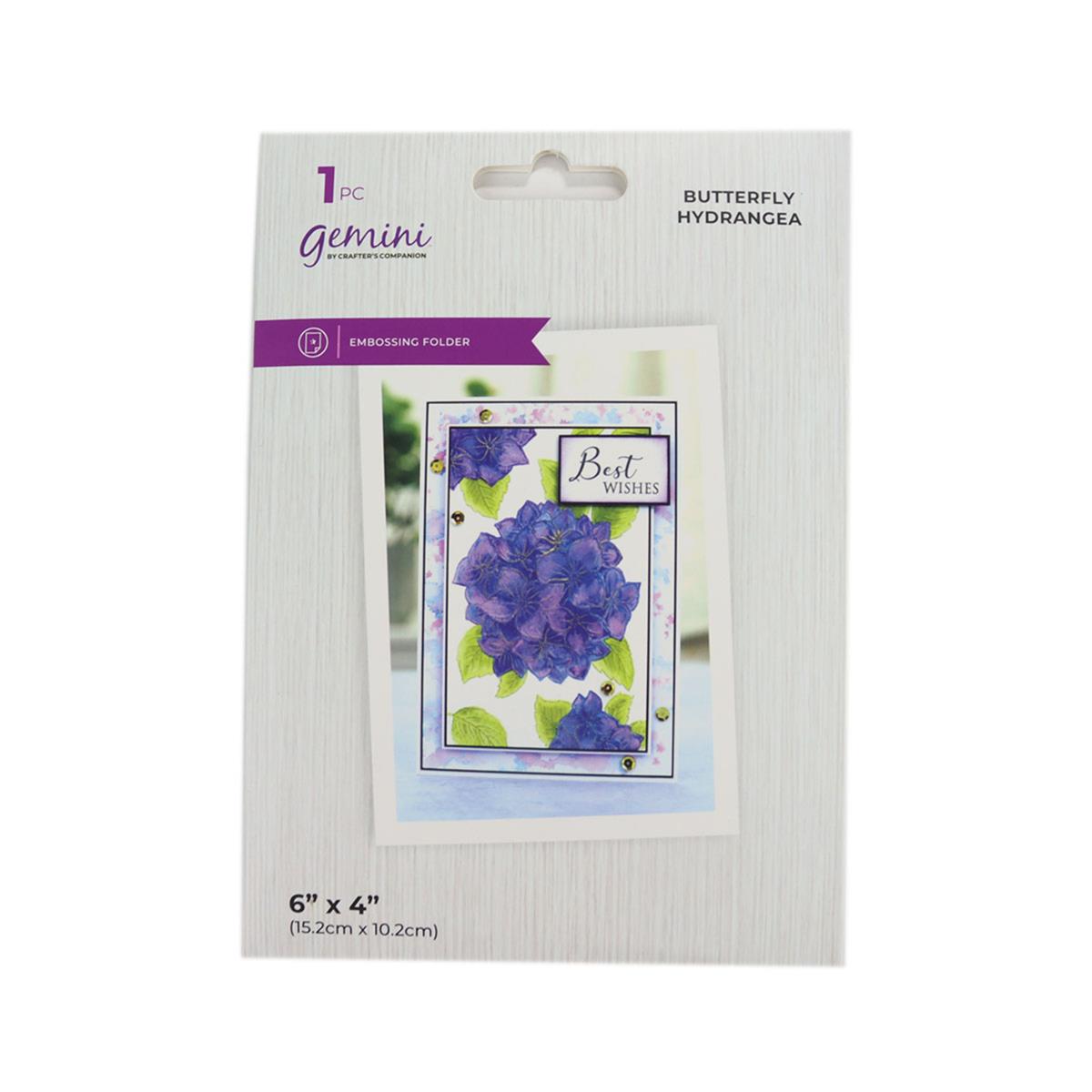 Gemini – Illustrated Embossing Folders – Butterfly Hydrangea | HobbyMaker