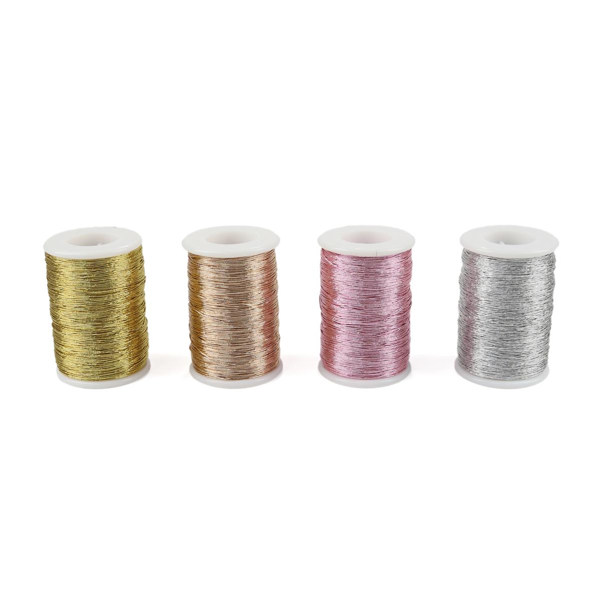 Metallic Zari's - Rose Gold, Silver, Pink, & Gold Zari Thread Bundle ...