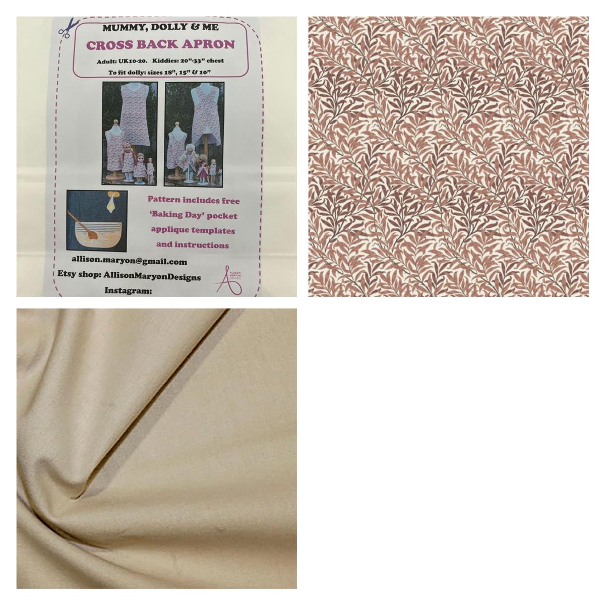 Allison Maryon's Willam Morris Rust Mummy, Dolly & Me Apron Kit ...