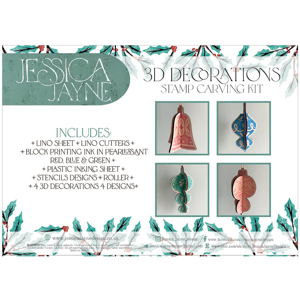 Jessica Jayne Design - Wooden 3D Christmas Decorations 4 pack 4 designs ...