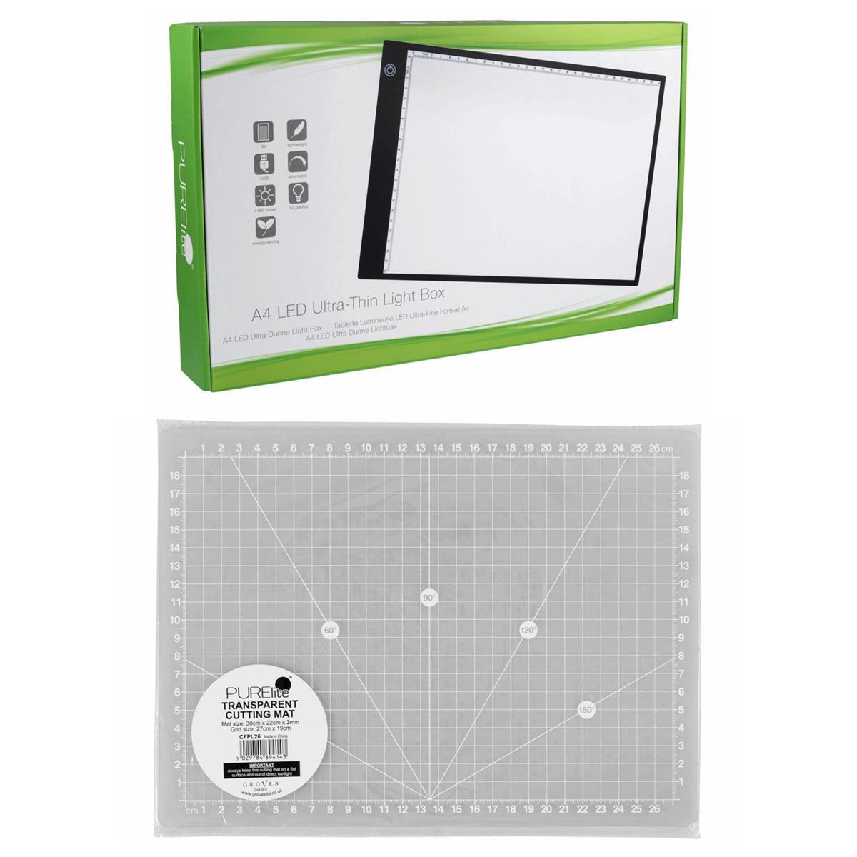 PURElite Ultra Thin A4 LED Light Box with PURElite Translucent A4 ...