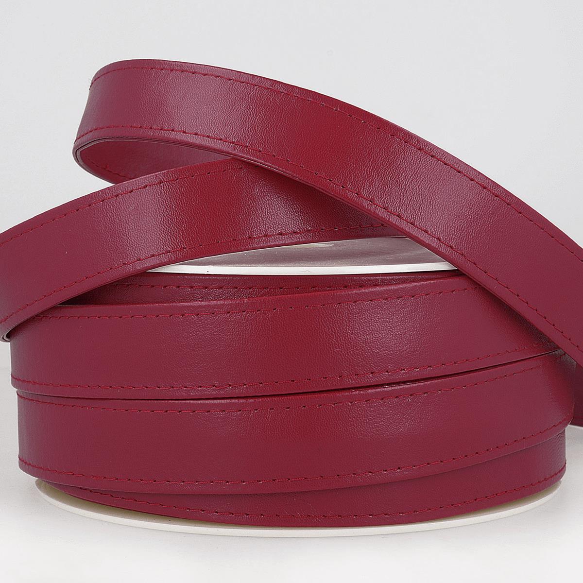 Faux Leather Webbing Burgundy 25mm x 1m | SewingStreet