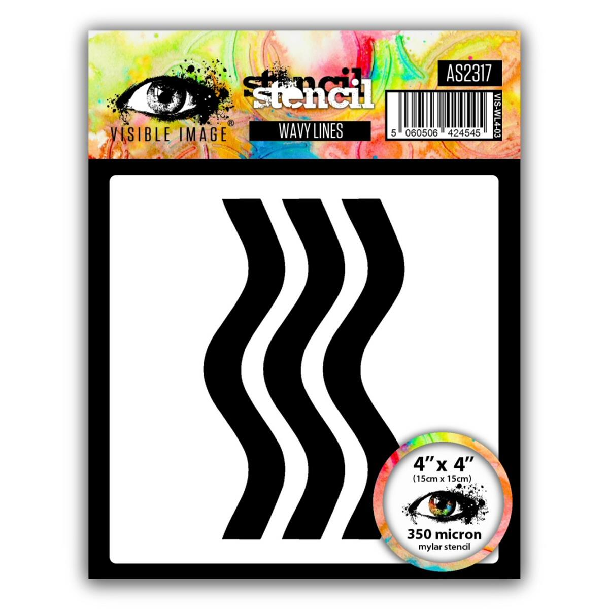 Visible Image Wavy Lines Stencil | HobbyMaker