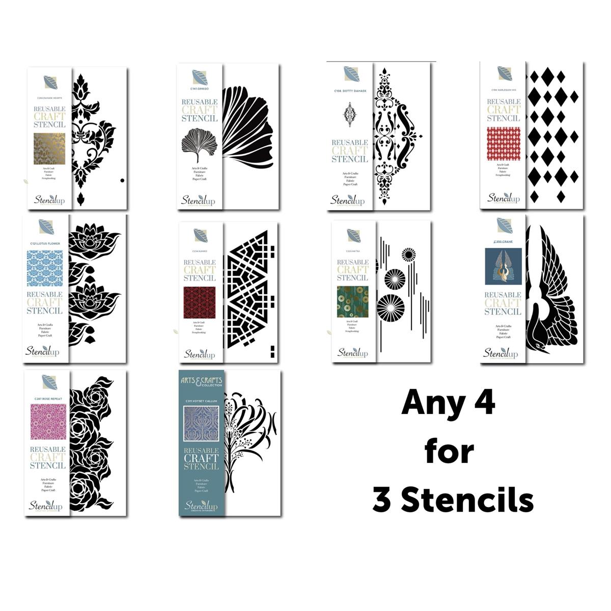 Stencil Up - Any 4 for 3 Stencils | HobbyMaker