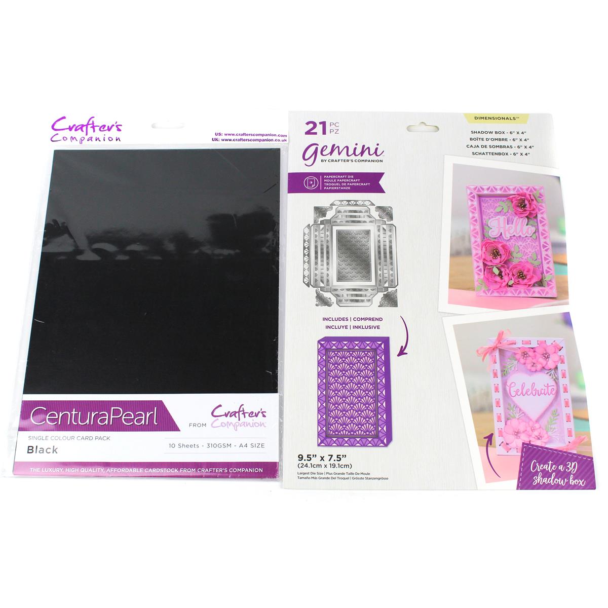 Gemini Shadow Box 4x6 Die with Free Black Centura Pearl Card - 21 Dies ...