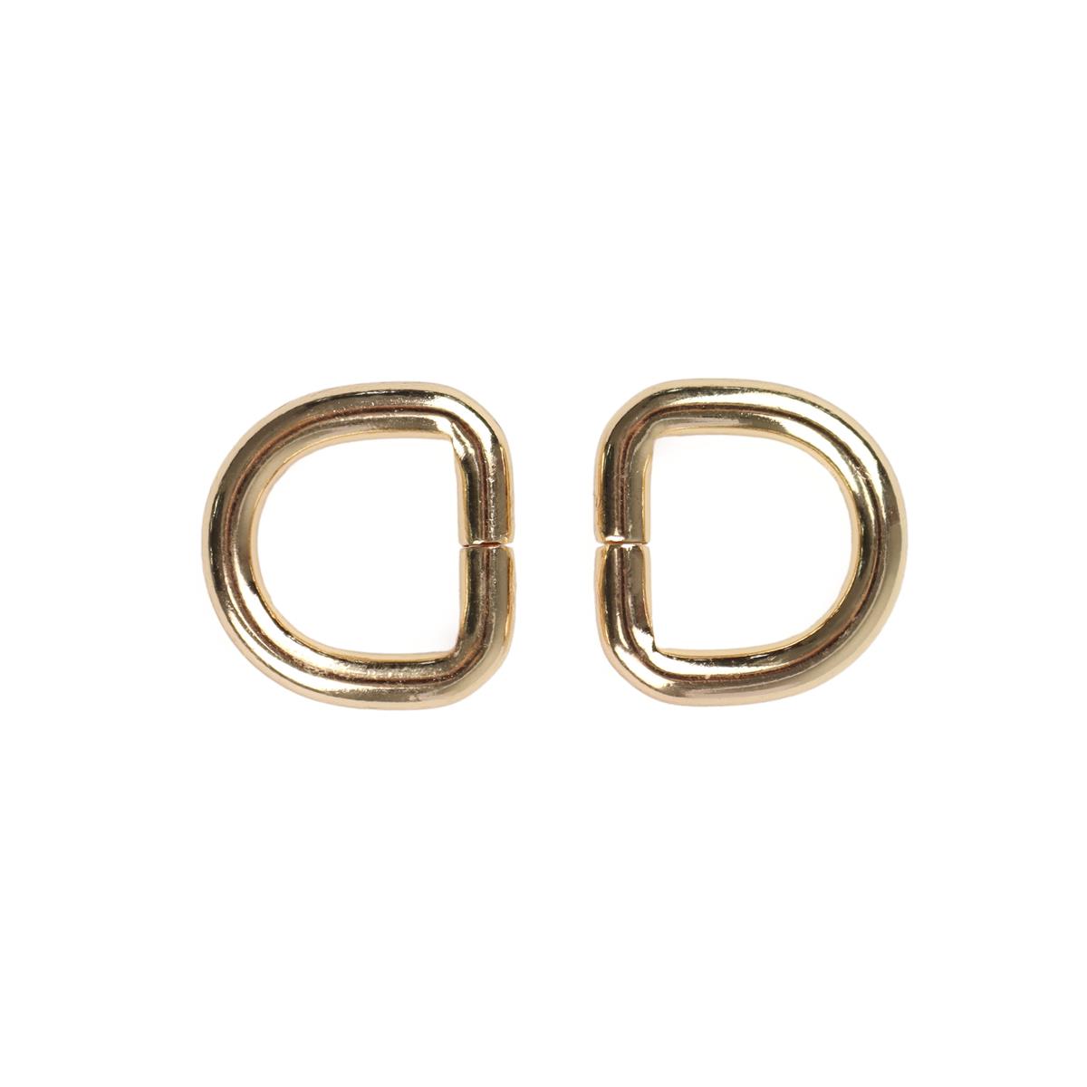 12mm Gold D Ring - 2 Pieces | SewingStreet