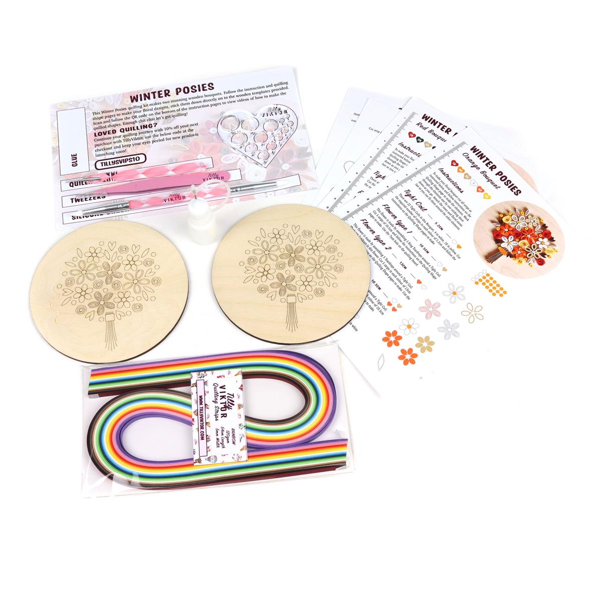 TillyViktor - Winter Posies Quilling Kit with tools | HobbyMaker