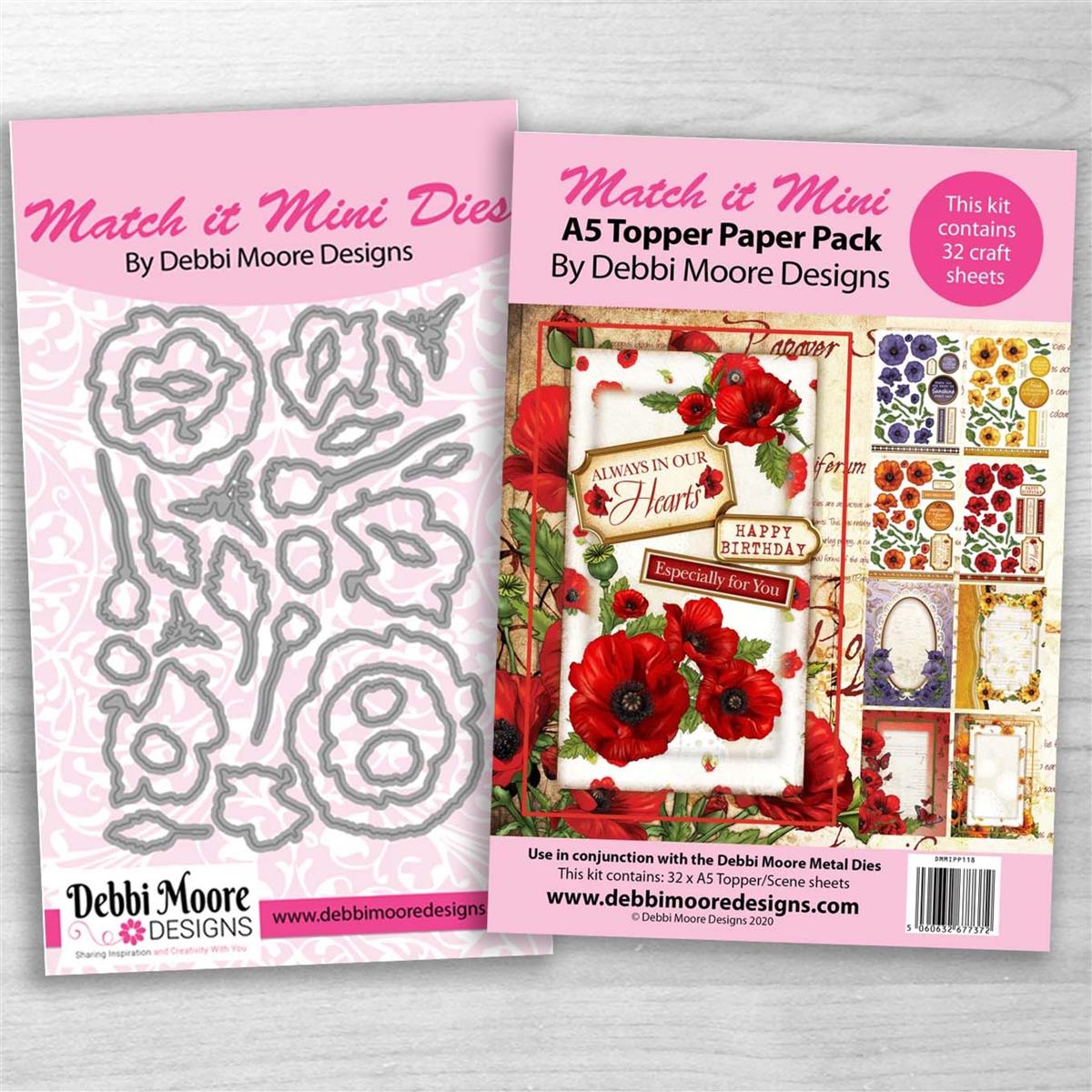 Debbi Moore Designs- Match It Poppy Dreams- Die Set- Cardmaking Kit and ...
