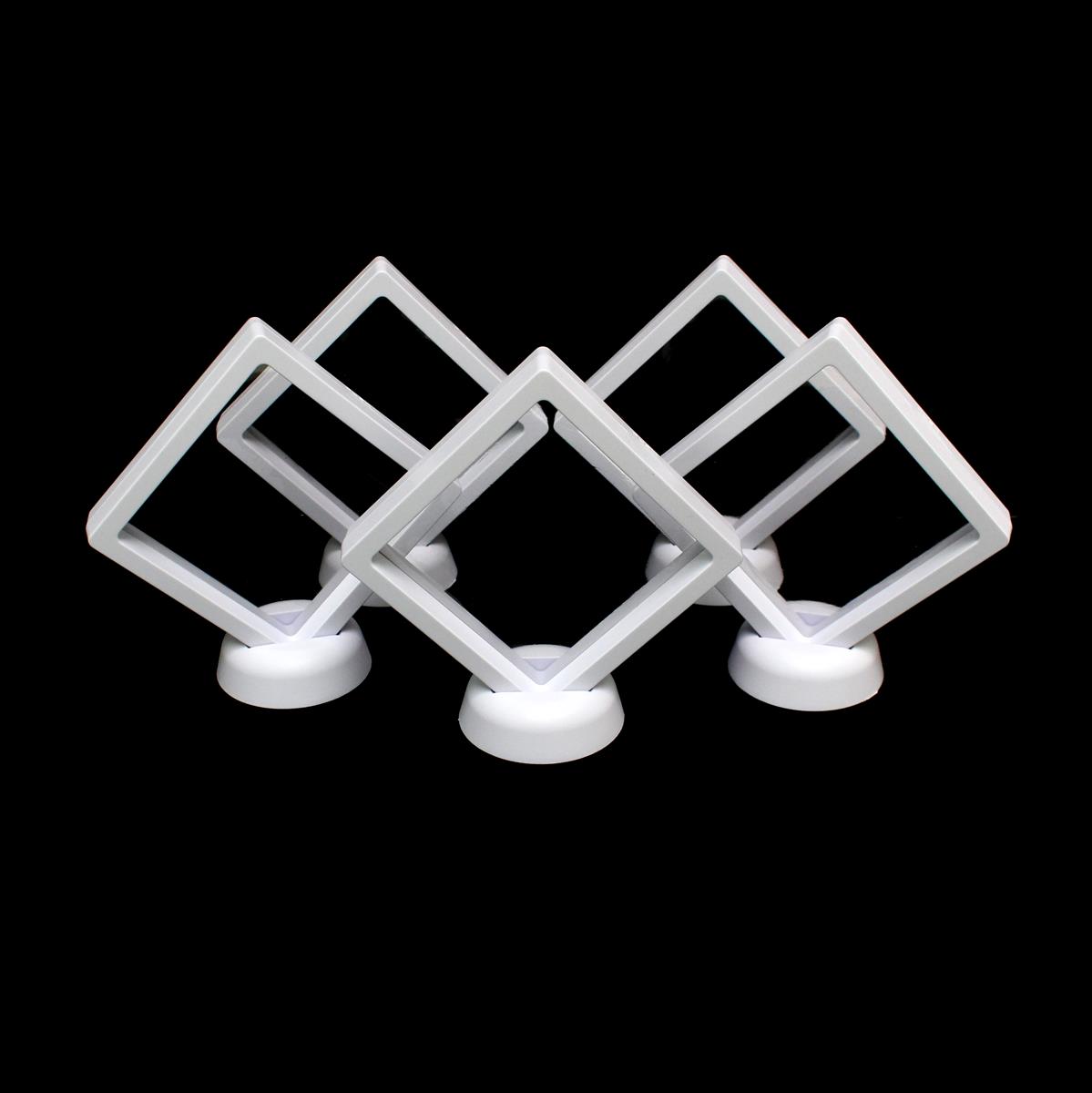 White Square Display Boxes With Stand, 9x9x2cm (5pk) | JewelleryMaker