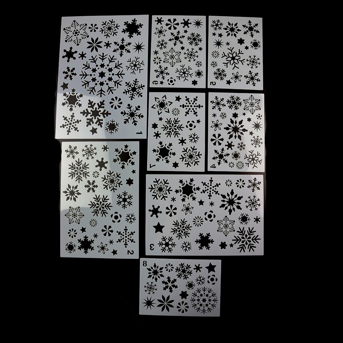 8 piece snowflake stencil set | HobbyMaker