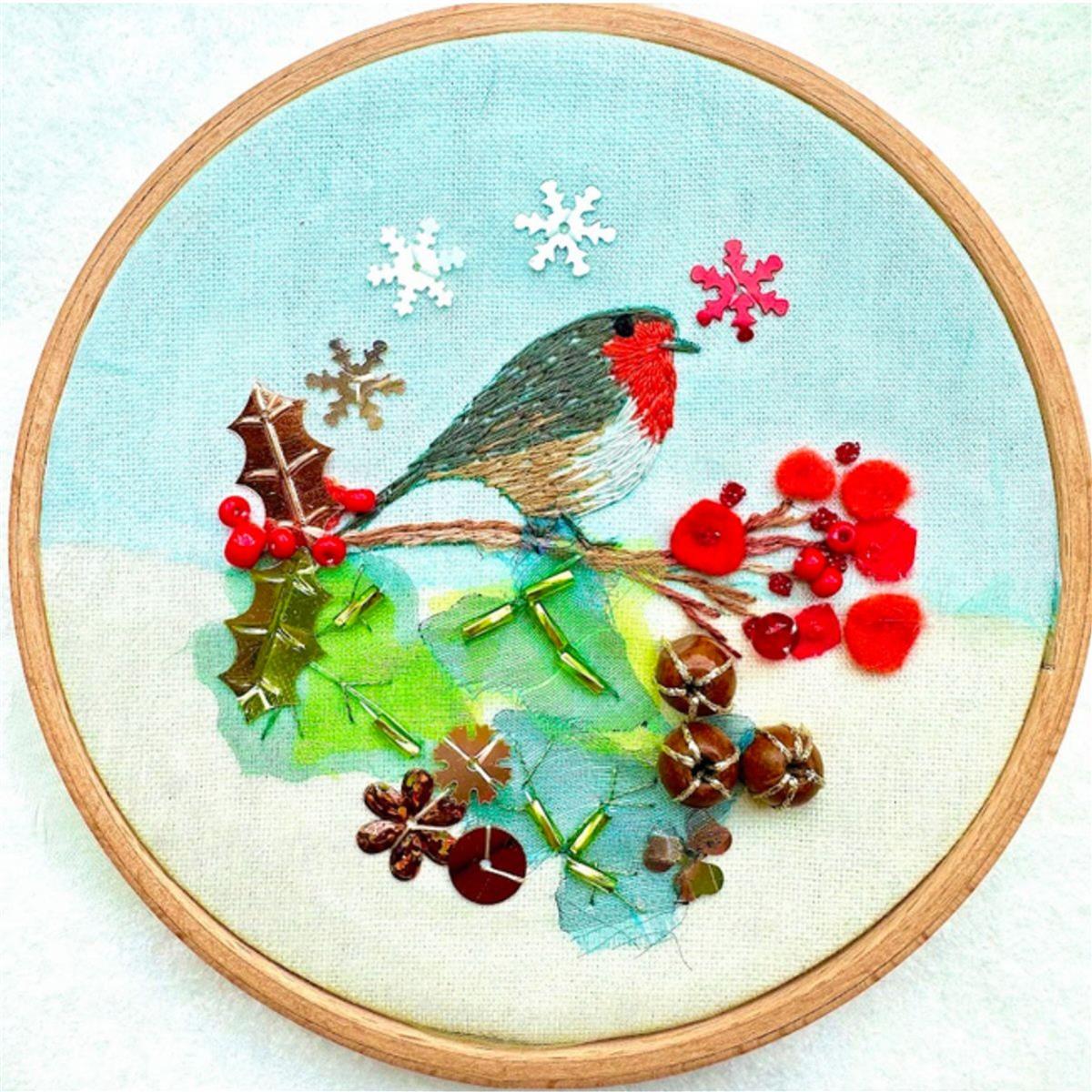Rowandean Embroidery The Holly And The Ivy Kit | SewingStreet