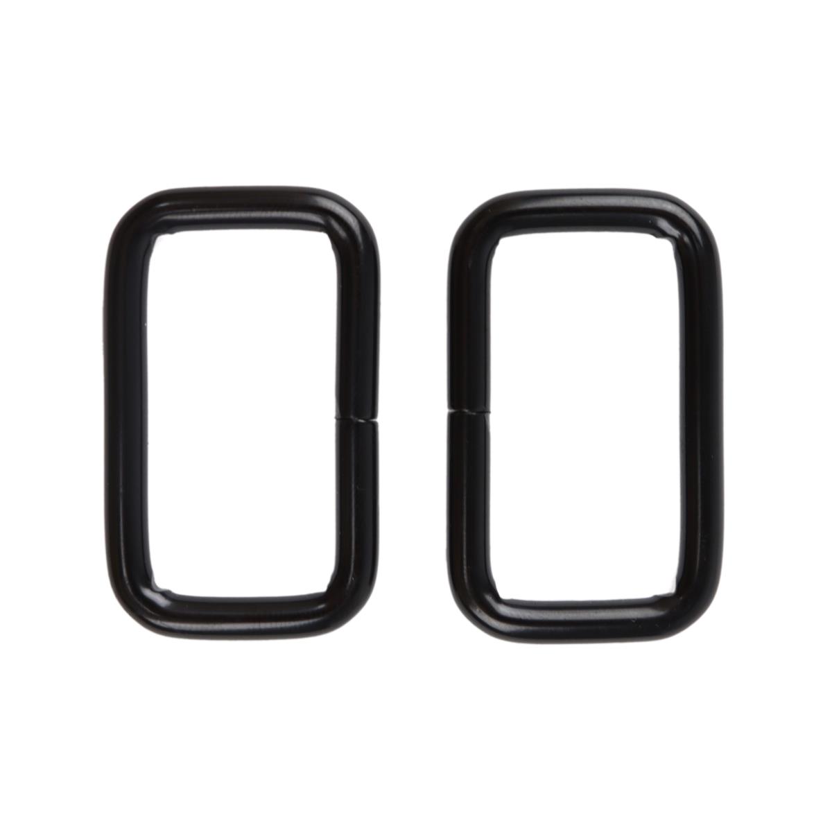 38mm Black Matte Rectangle Loop - 2 Pieces | SewingStreet