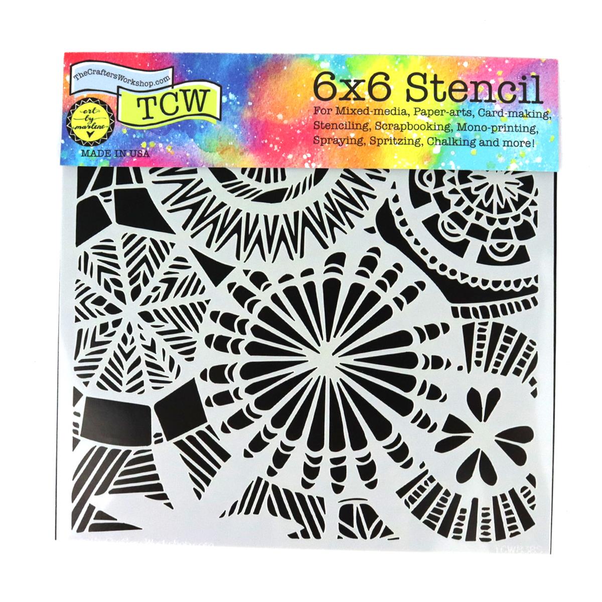 The Crafts Workshop 6x6 Floral Spectacle Stencil | HobbyMaker