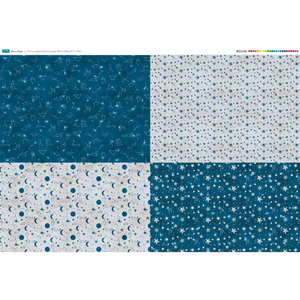 Starry Night Fabric Panel 4 x FQ (140cm x 106cm) | SewingStreet