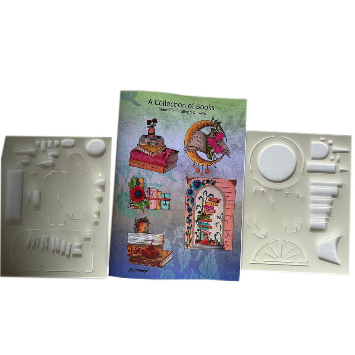 A collection of books stencil set | HobbyMaker