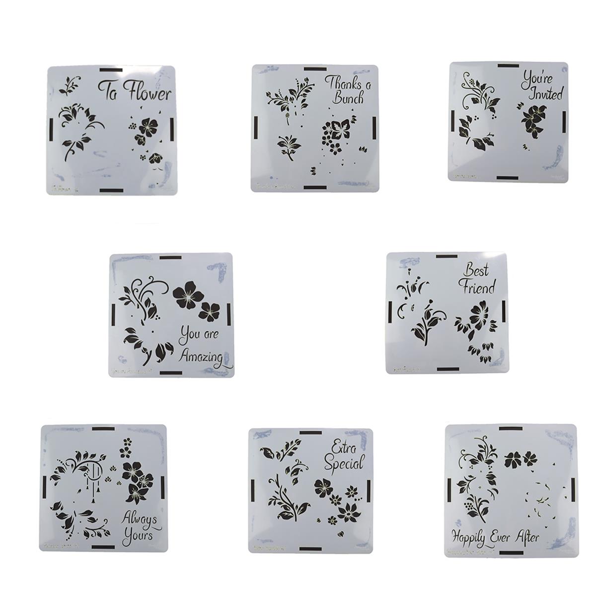 Pearlywinks Floral Rotation Stencils Complete Collection - 8 Stencils ...