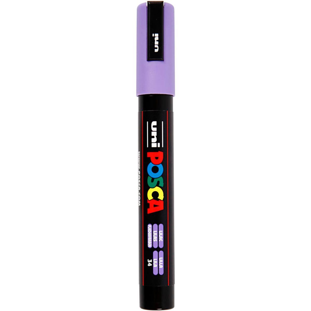 Posca Marker, lilac, no. PC-5M, line 2,5 mm, 1 pc | HobbyMaker