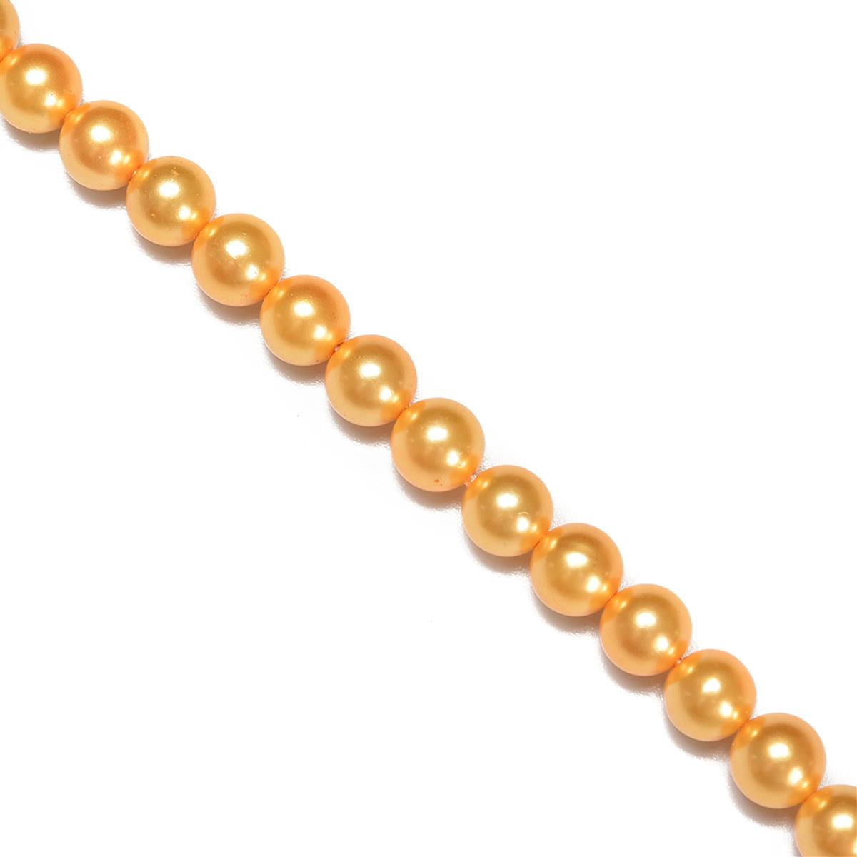 8mm Gold Shell Pearl, 38cm Strand | JewelleryMaker