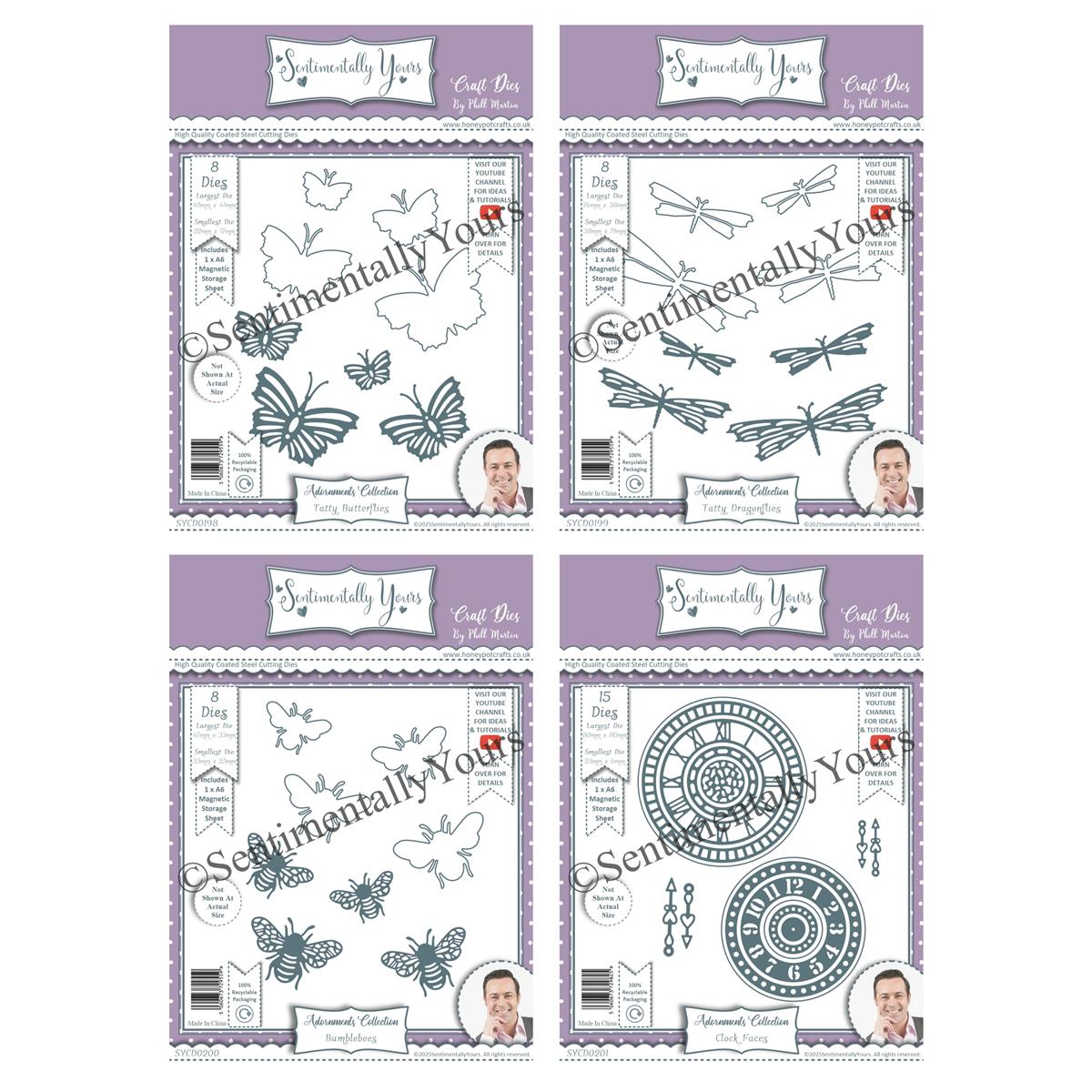 Sentimentally Yours - Tatty Adornments Dies Collection - 4 x A6 Die ...