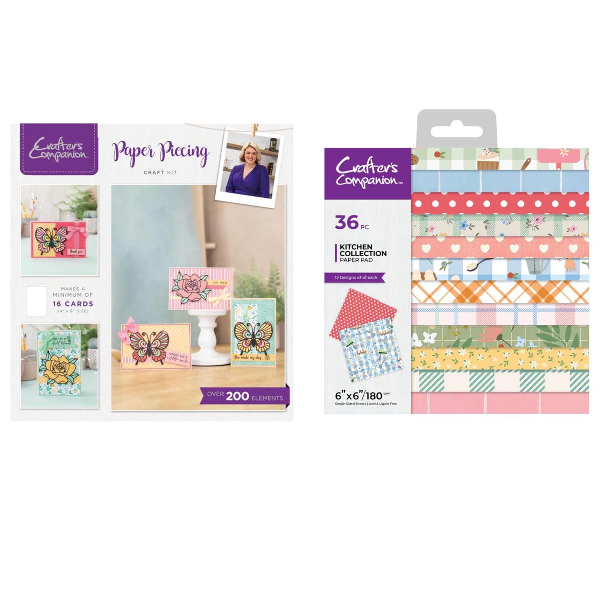 Crafter's Companion - Paper Piecing Craft Kit with FREE Kitchen 6x6 ...