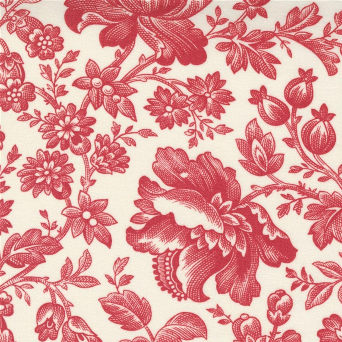 Moda Cranberries & Cream Floral Cranberry Fabric 0.5m | SewingStreet