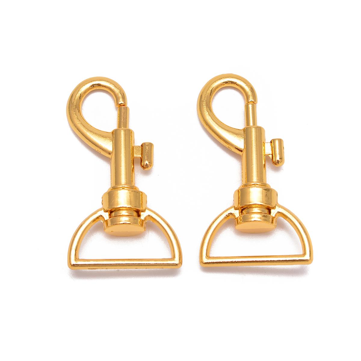 Gold Plated Base Metal Swivel Clips, Approx 25mm, 2pcs | JewelleryMaker