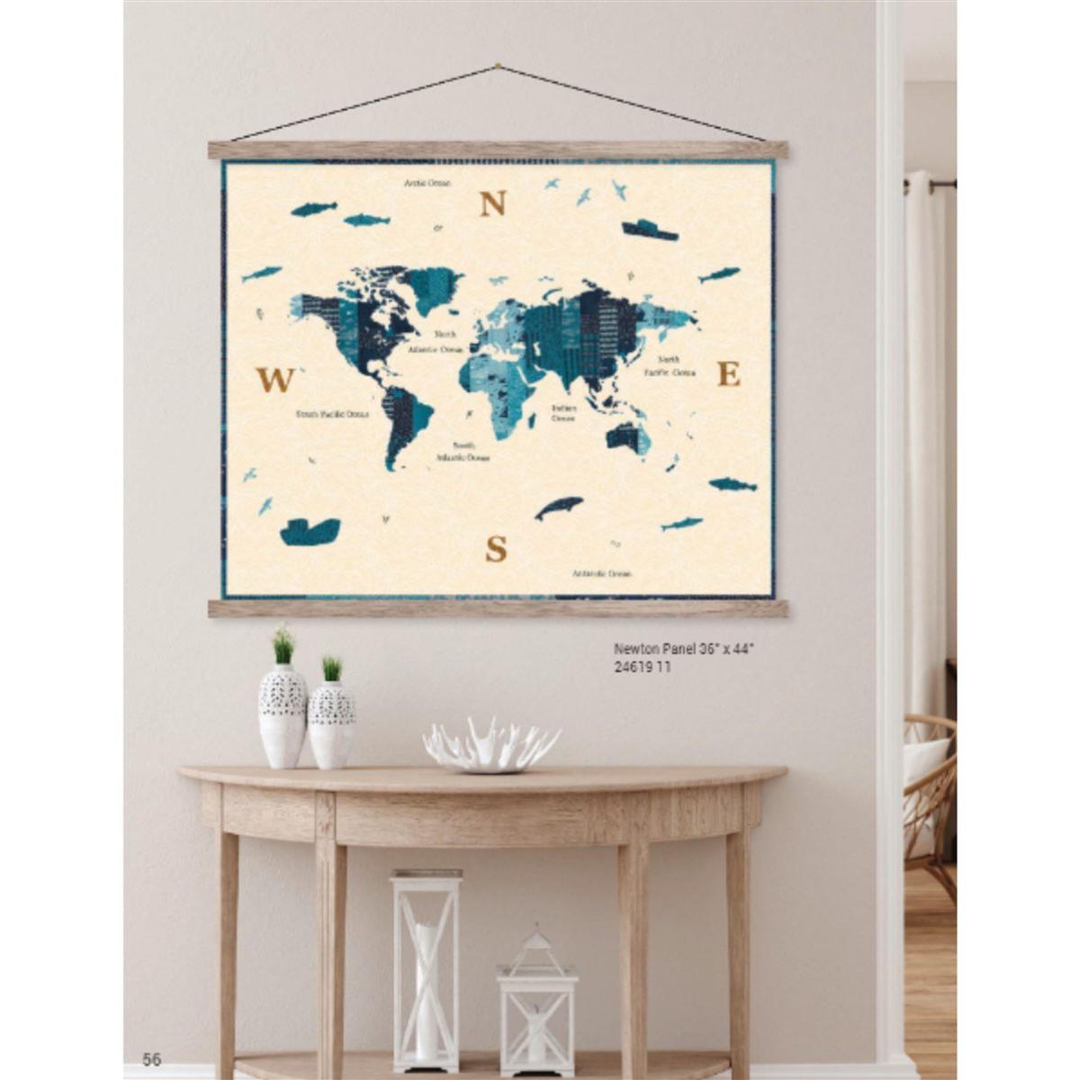 Moda Janet Clare Longshore Collection Newton Map Panel 0.9m | SewingStreet