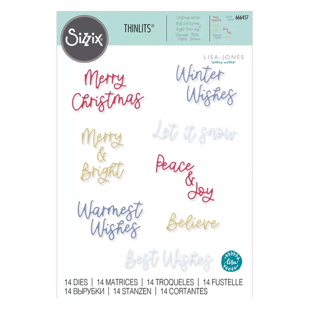 Sizzix® Thinlits® Die Set 14PK - Variety Sentiments #2 by Lisa Jones | HobbyMaker