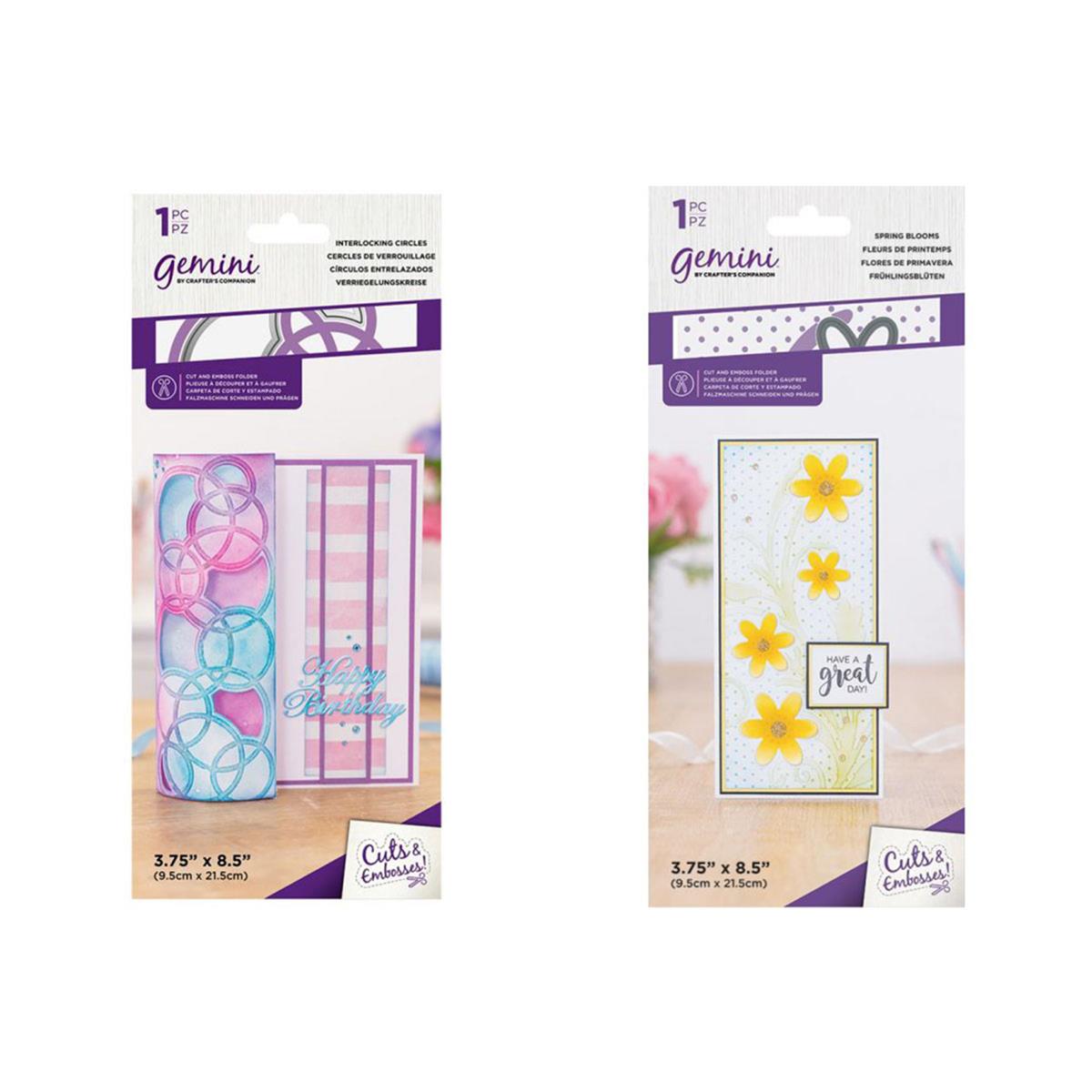 Gemini Cut & Emboss Folders - Interlocking Circles & Spring Blooms (2 ...