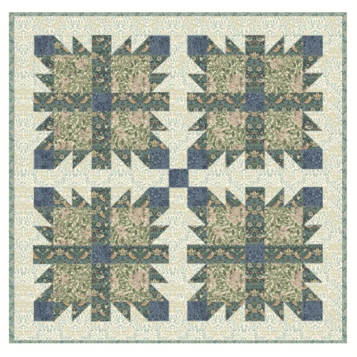 William Morris Classic Calm Light Quilt Kit 108 x 108cm | SewingStreet