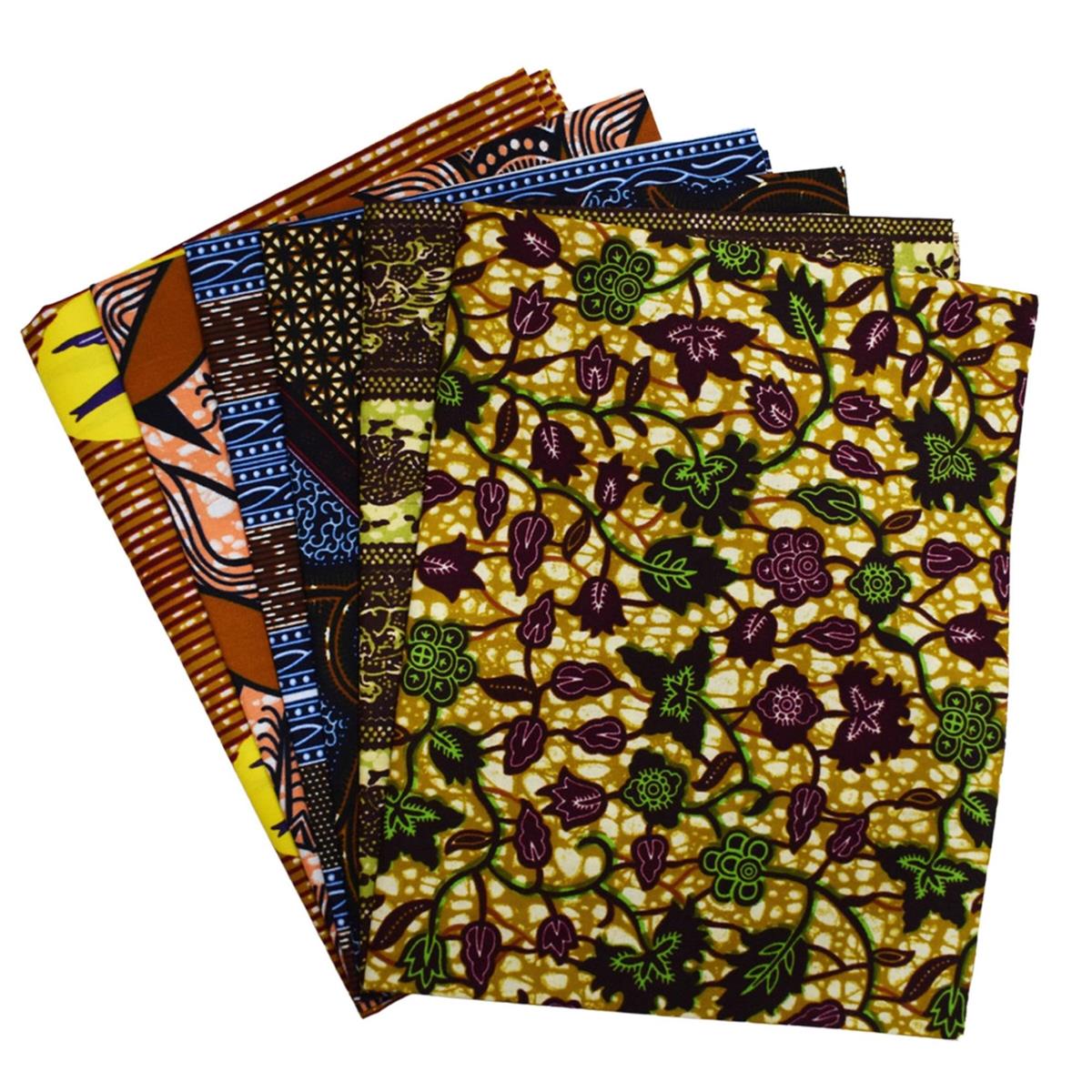 Dovetailed African Wax Fabric 6 x Half Yard Bundle - Brown | SewingStreet