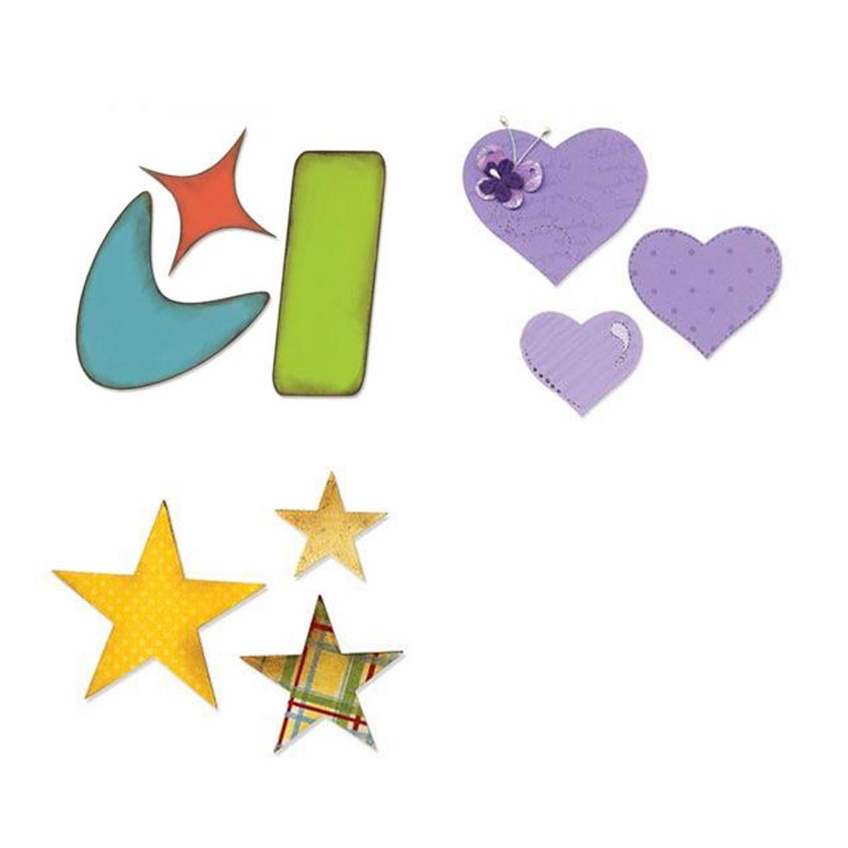 Sizzix Bigz Dies - Basic Shapes Bundle, Incl Starts, hearts & Atomic By ...