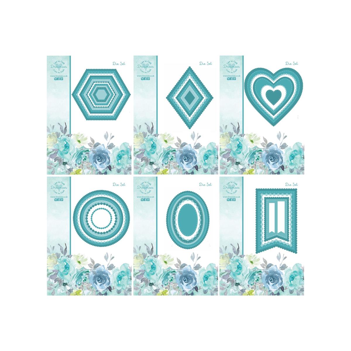 Dreamees Fancy Nesting Dies - Complete Collection - Includes Hearts, Diamonds, Ovals, Circles ...
