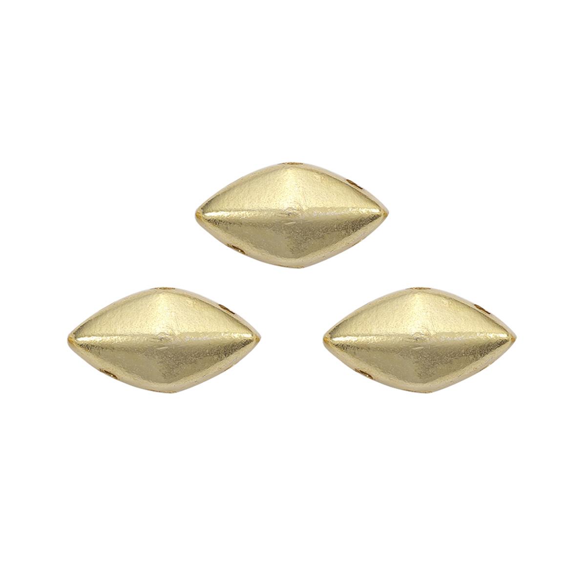 Gold Plated Base Metal Bobbi Beads, Approx 6x12mm (15pcs) | JewelleryMaker