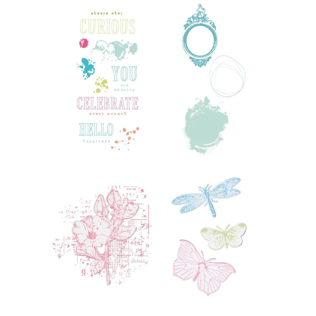 Sizzix X 49&Market - The Decorative Collection - 2 x Stamp Sets, 2 x ...