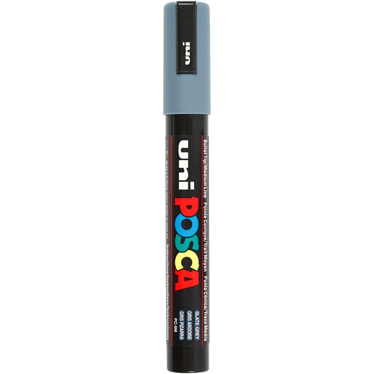 Posca Marker, slate grey, no. PC-5M, line 2,5 mm, 1 pc | HobbyMaker