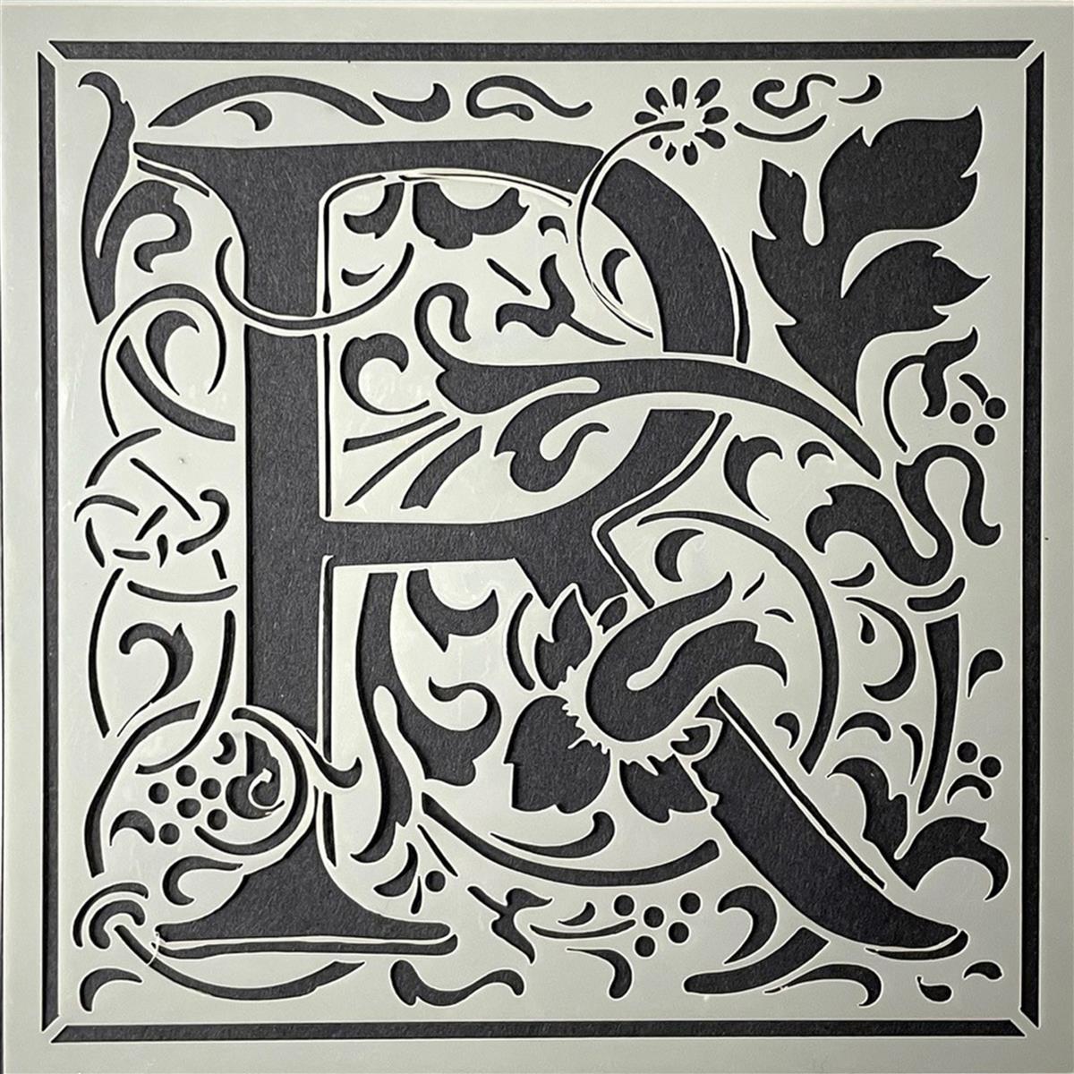 Stencil Up Cloister Letter - R- William Morris inspired | SewingStreet