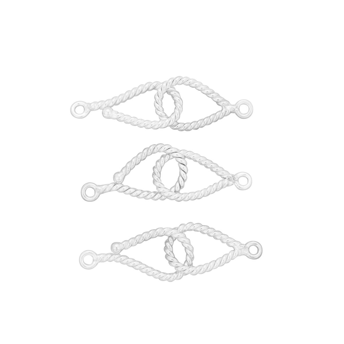 925 Sterling Silver twisted J Clasps Approx 32x9mm (3 pack ...