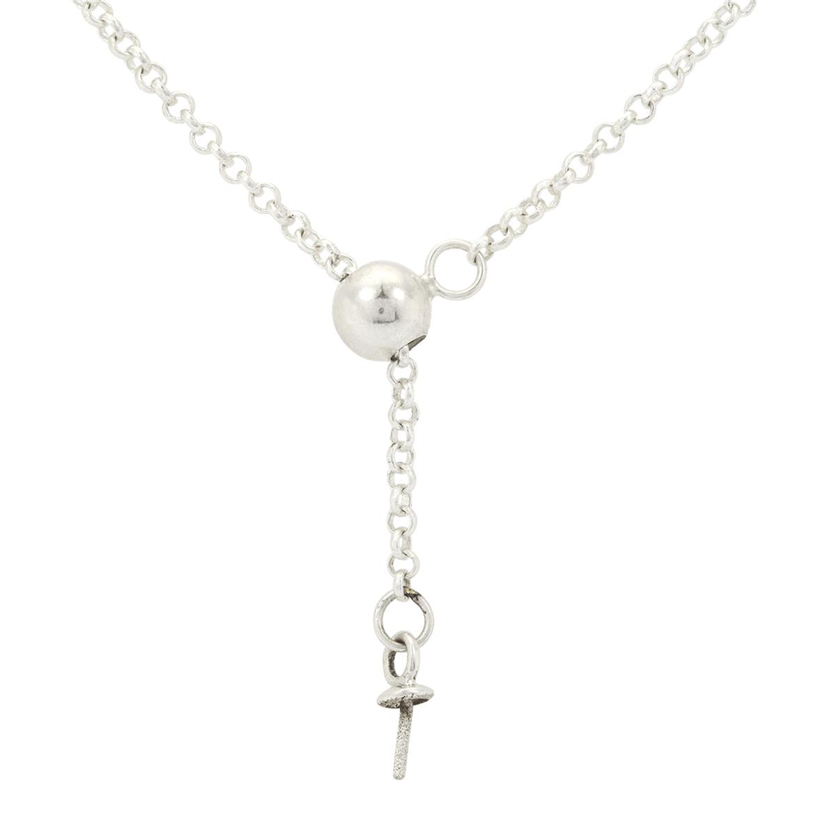 925 Sterling Silver Adjustable Rolo Chain Necklace with Peg & Stopper ...