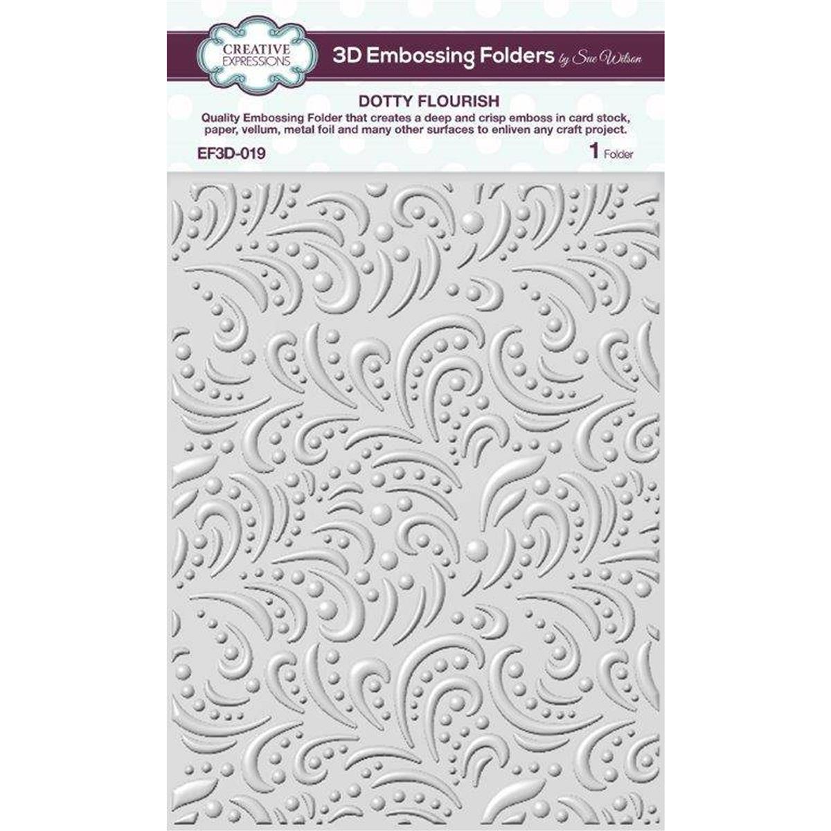 Creative Expressions Dotty Flourish 5.8 in x 7.5 in 3D Embossing Folder ...
