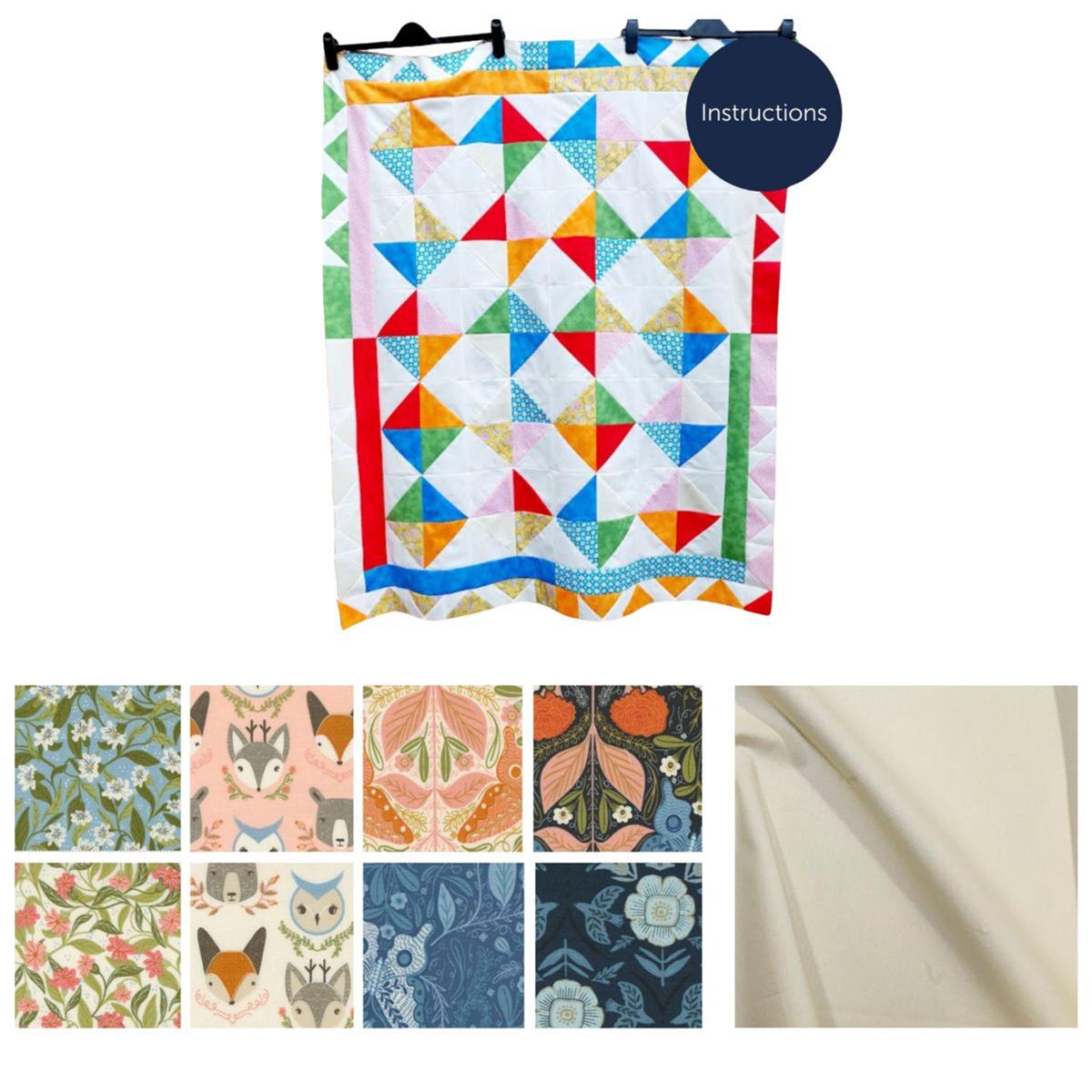 Suzie Duncan's Moda Half Square Triangles Quilt Kit: Instructions ...